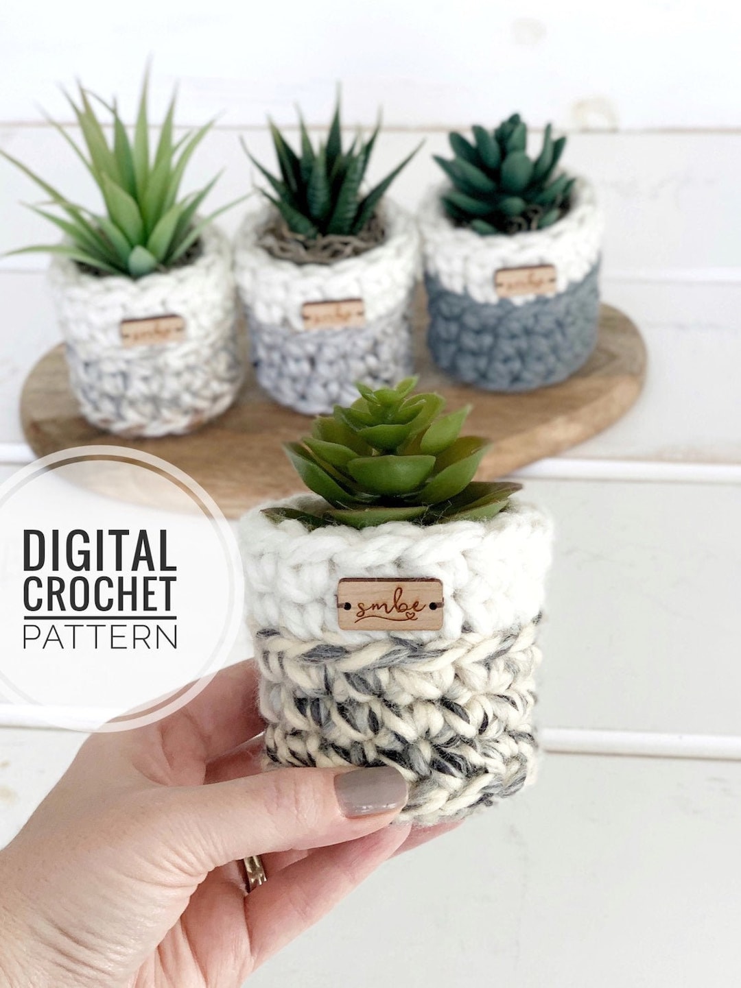 Crochet Planter Pattern DIY Crochet Pattern Chunky Planter - Etsy UK