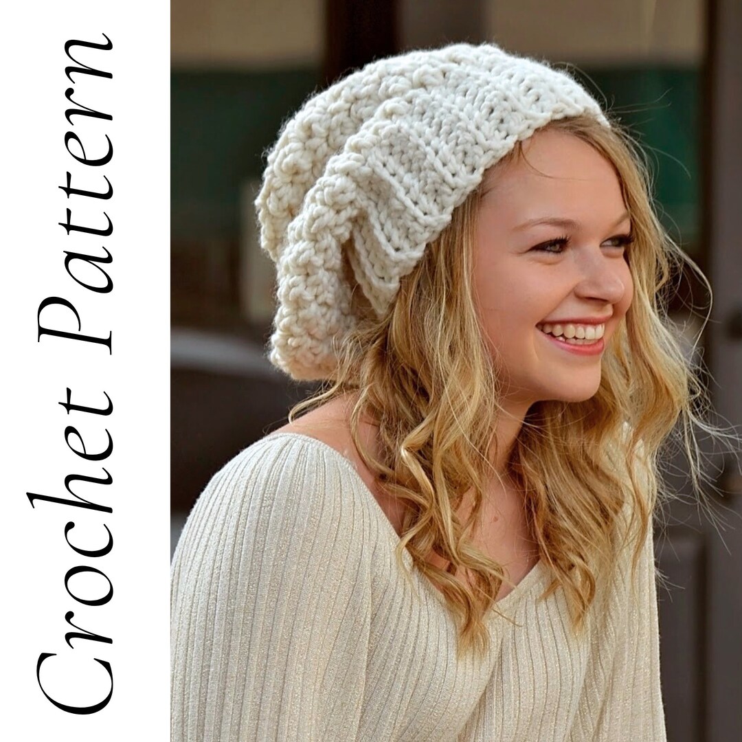 Crochet Pattern | Slouchy Hat Crochet Pattern | Crochet Hat Pattern for ...