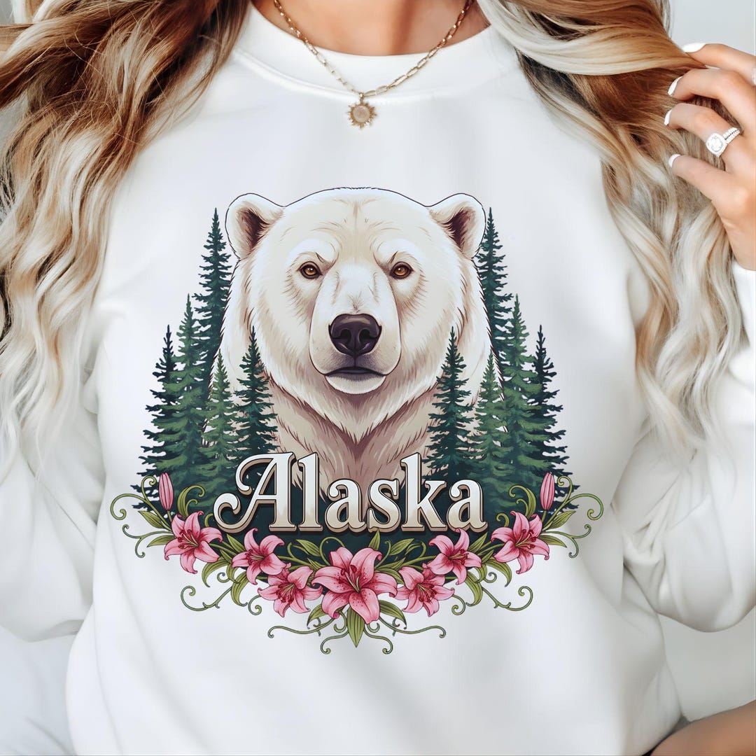 Alaska Polar Bear Shirt PNG Wildlife Nature Sublimation Design ...