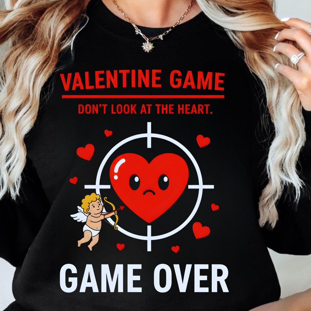 Valentine Game Over PNG, Funny Cupid Archer Sublimation Design ...