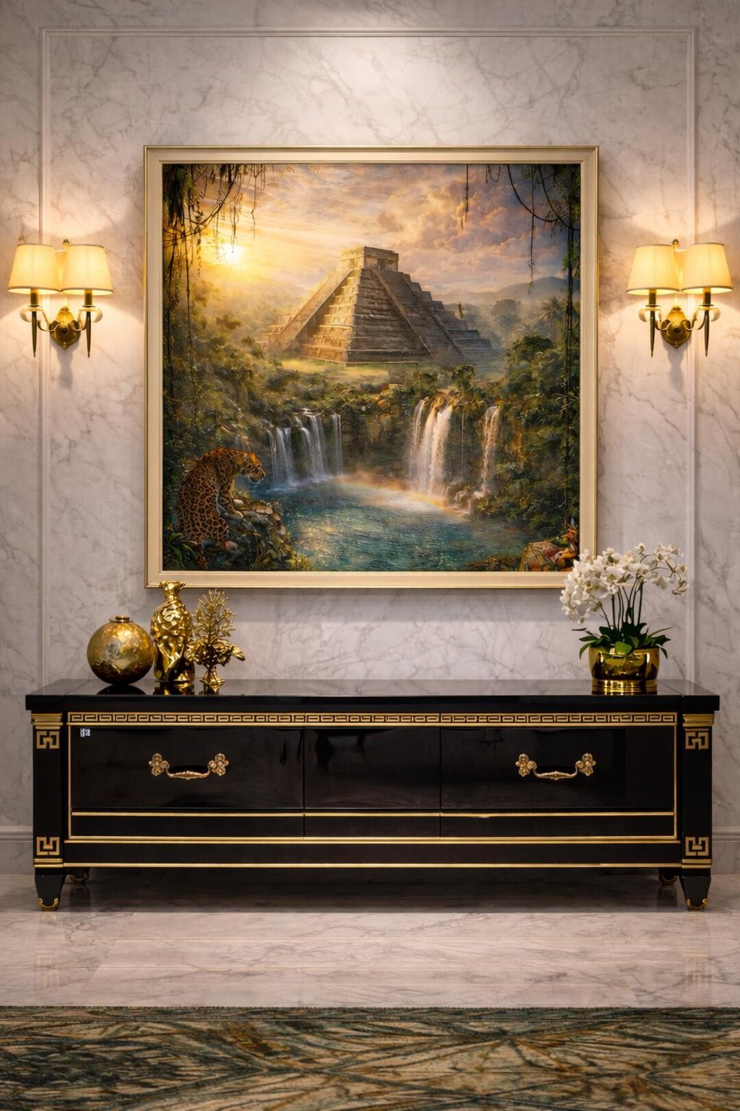 Mayan Pyramid Jungle Art Print – Exotic Mexico Landscape (digital ...