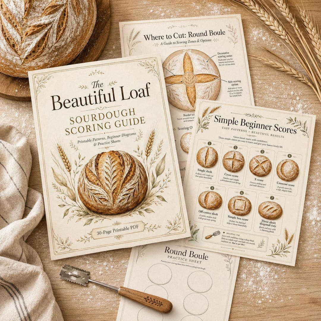 Sourdough Scoring Guide Printable PDF, Bread Scoring Patterns, 30 Page ...