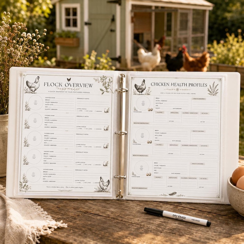 Backyard Chicken Planner, Egg Tracking, Flock Records, Coop Care (PDF ...