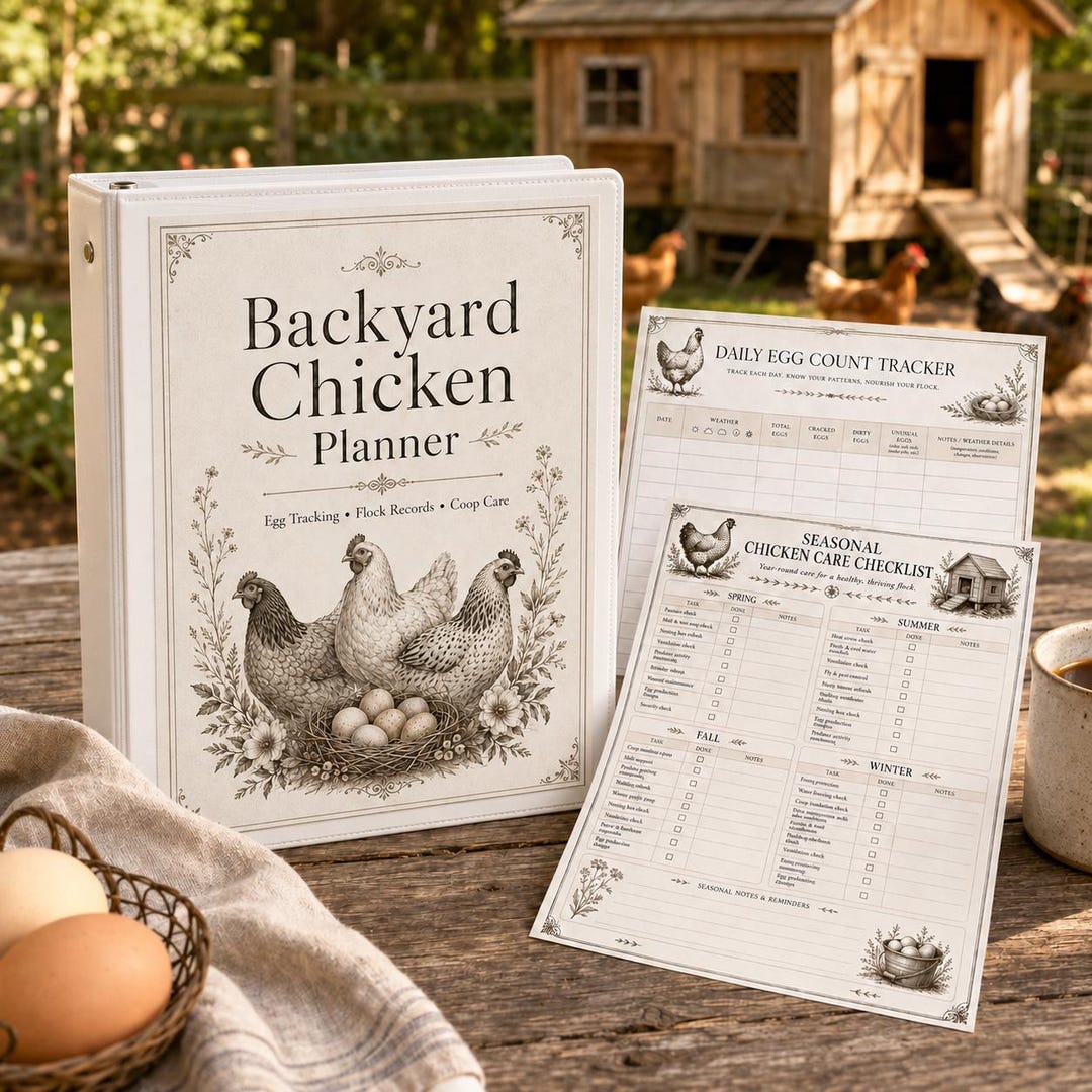 Backyard Chicken Planner, Egg Tracking, Flock Records, Coop Care (PDF ...