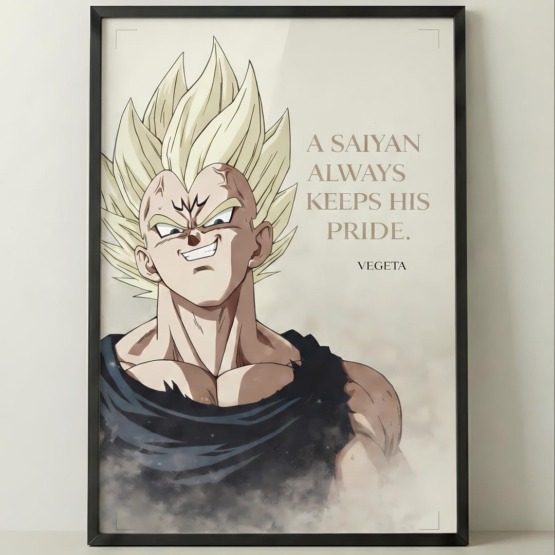 Vegeta Anime Poster - Dragonball Z Anime Art Print Anime Gifts - Etsy