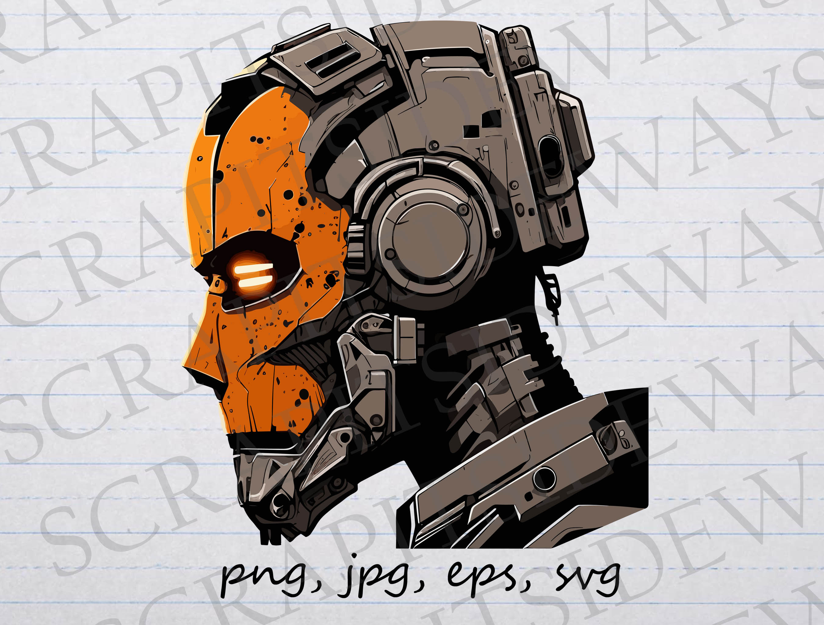 Scary Robot Clipart Vector Graphic Svg Png Jpg Eps Side - Etsy Canada