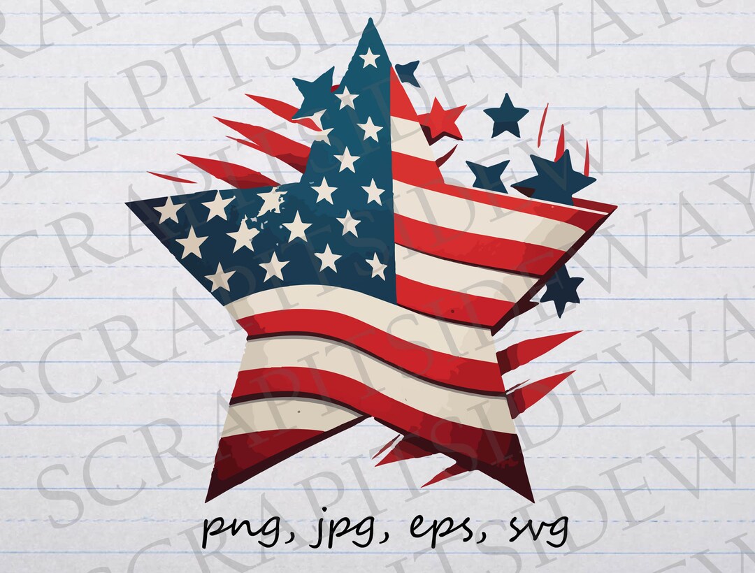 American Flag Star Clipart Vector Graphic Svg Png Jpg Eps USA Flag - Etsy