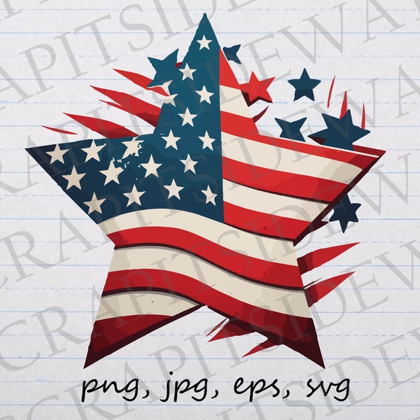 Rustic American Flag Star Svg - Etsy