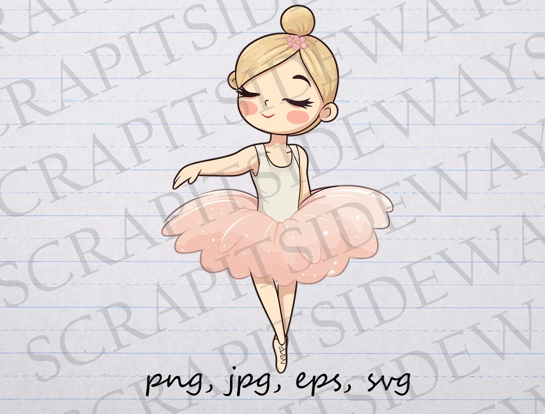 Cute Ballerina Clipart Vector Graphic Svg Png Jpg Eps Sticker Design T ...