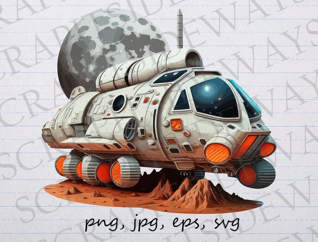Moon Rover Space Ship Clip Art Clipart Vector Graphic Svg Png Jpg Eps ...
