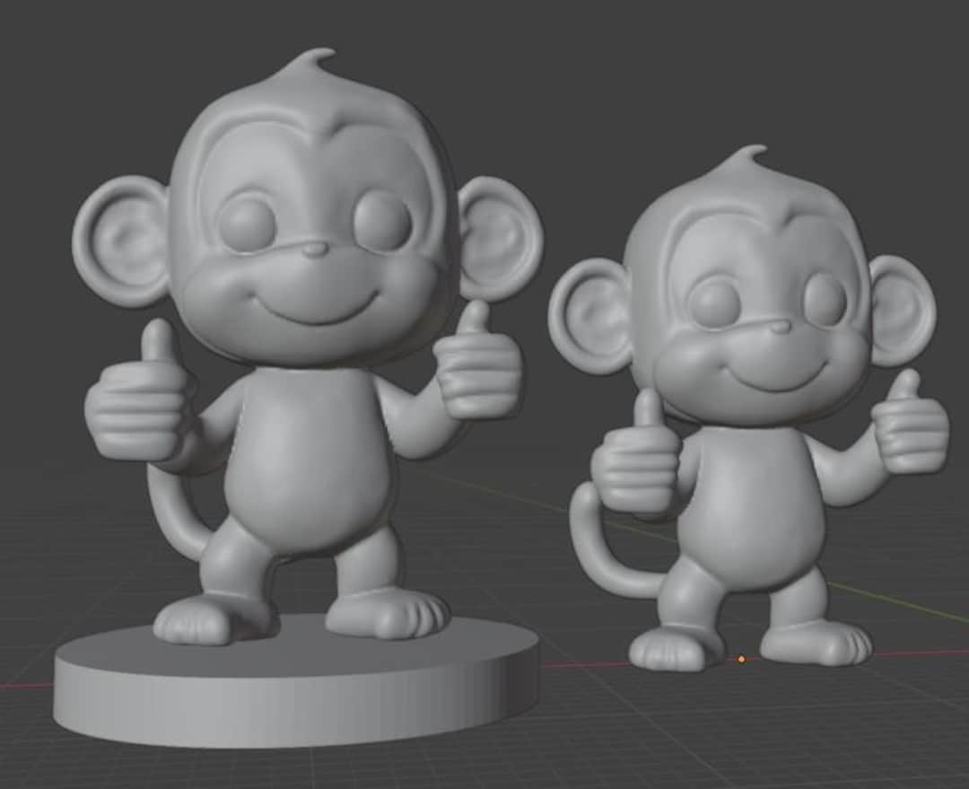 Thumbs up Monkey STL File ONLY, Happy Monkey, Kid Friendly, Resin ...