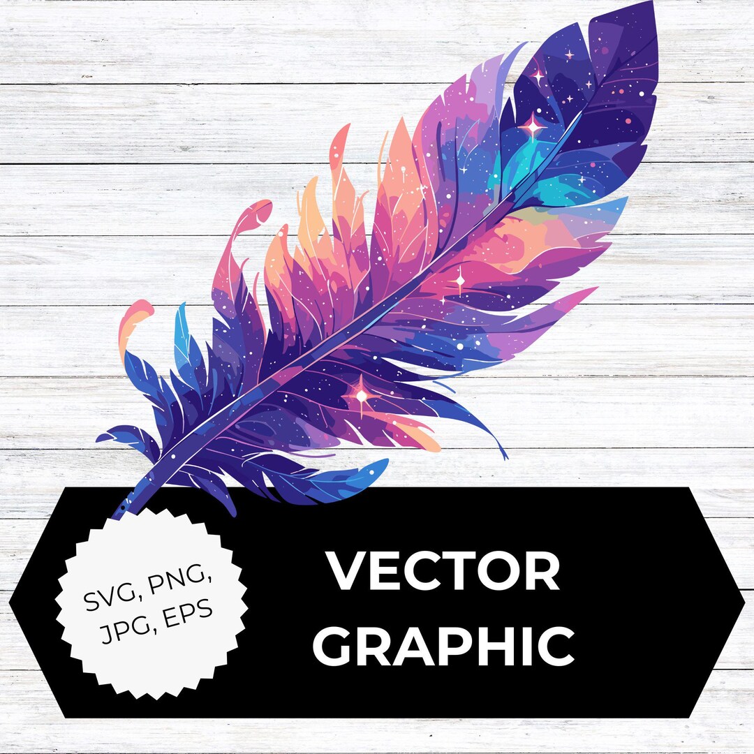 Galaxy Feather Clipart | Cosmic Patterned Feather SVG PNG Eps Jpg ...