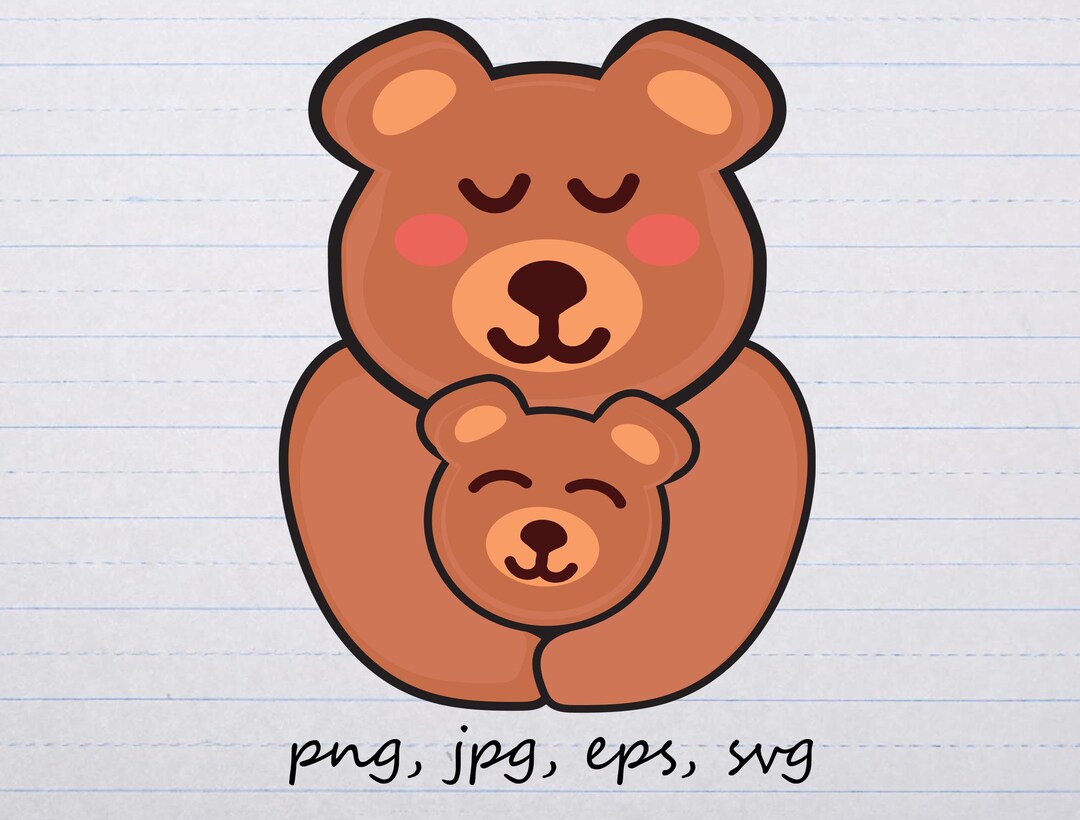 Mom and Baby Bear Clipart Vector Graphic Svg Png Jpg Eps Kids Love ...