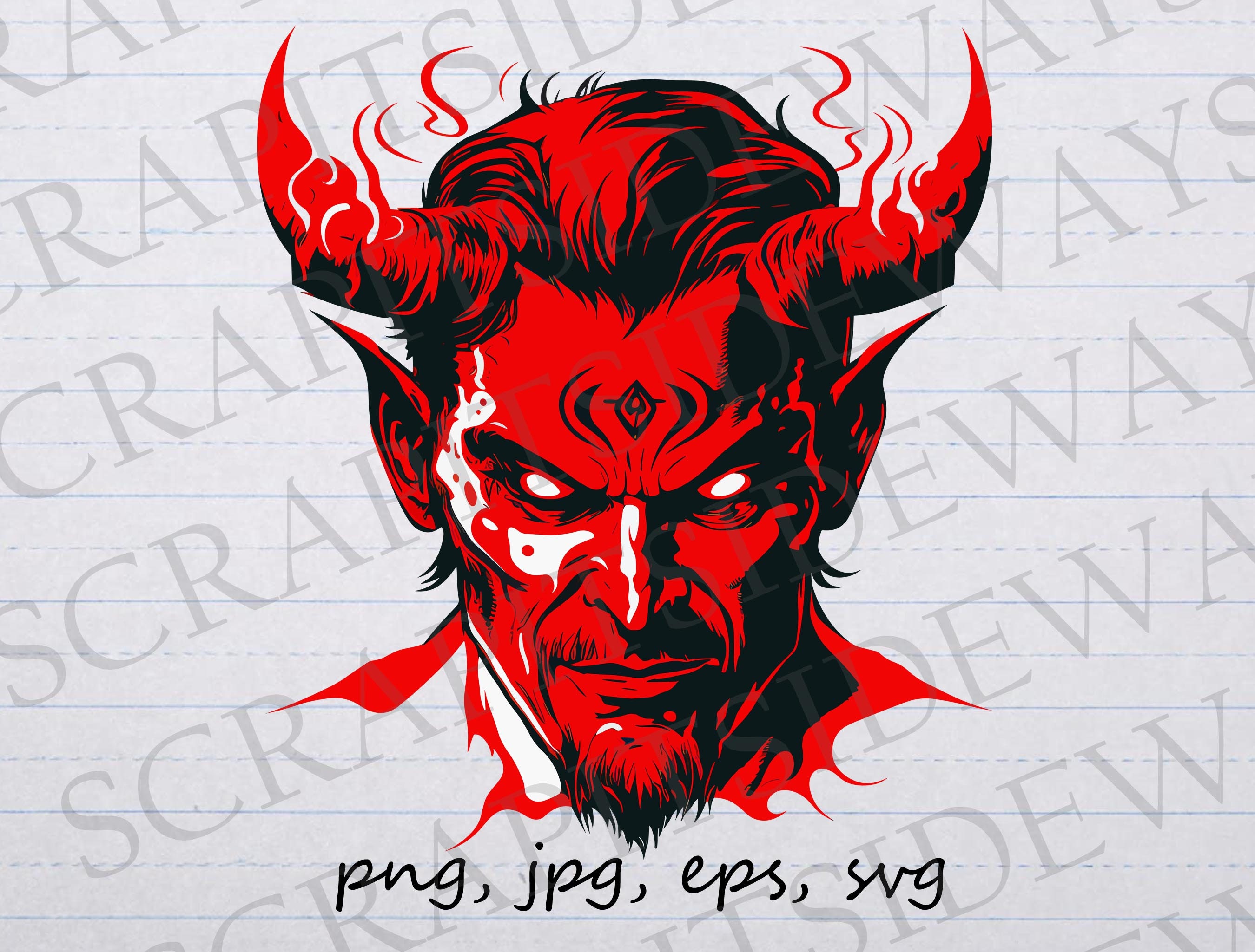 Red Devil Clipart Vector Graphic Svg Png Jpg Eps Sticker Design T-shirt ...