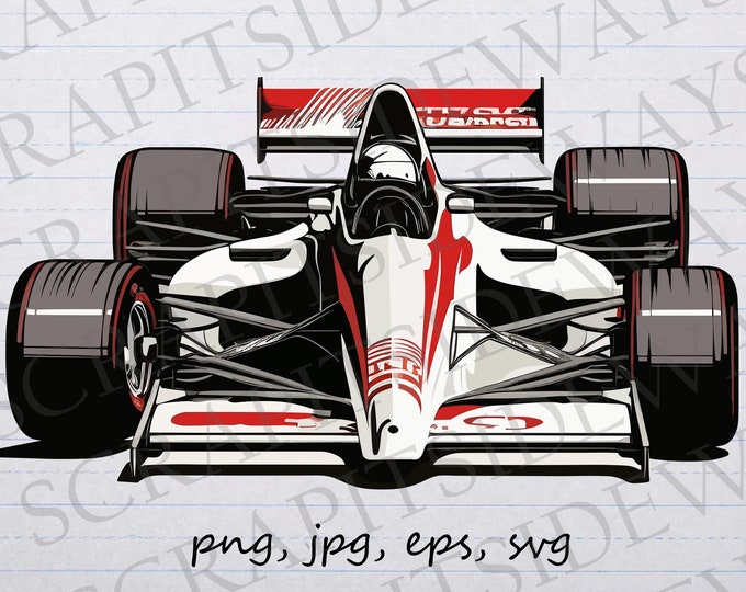 Formula One Car Clipart Vector Graphic Svg Png Jpg Eps Formula 1 - Etsy