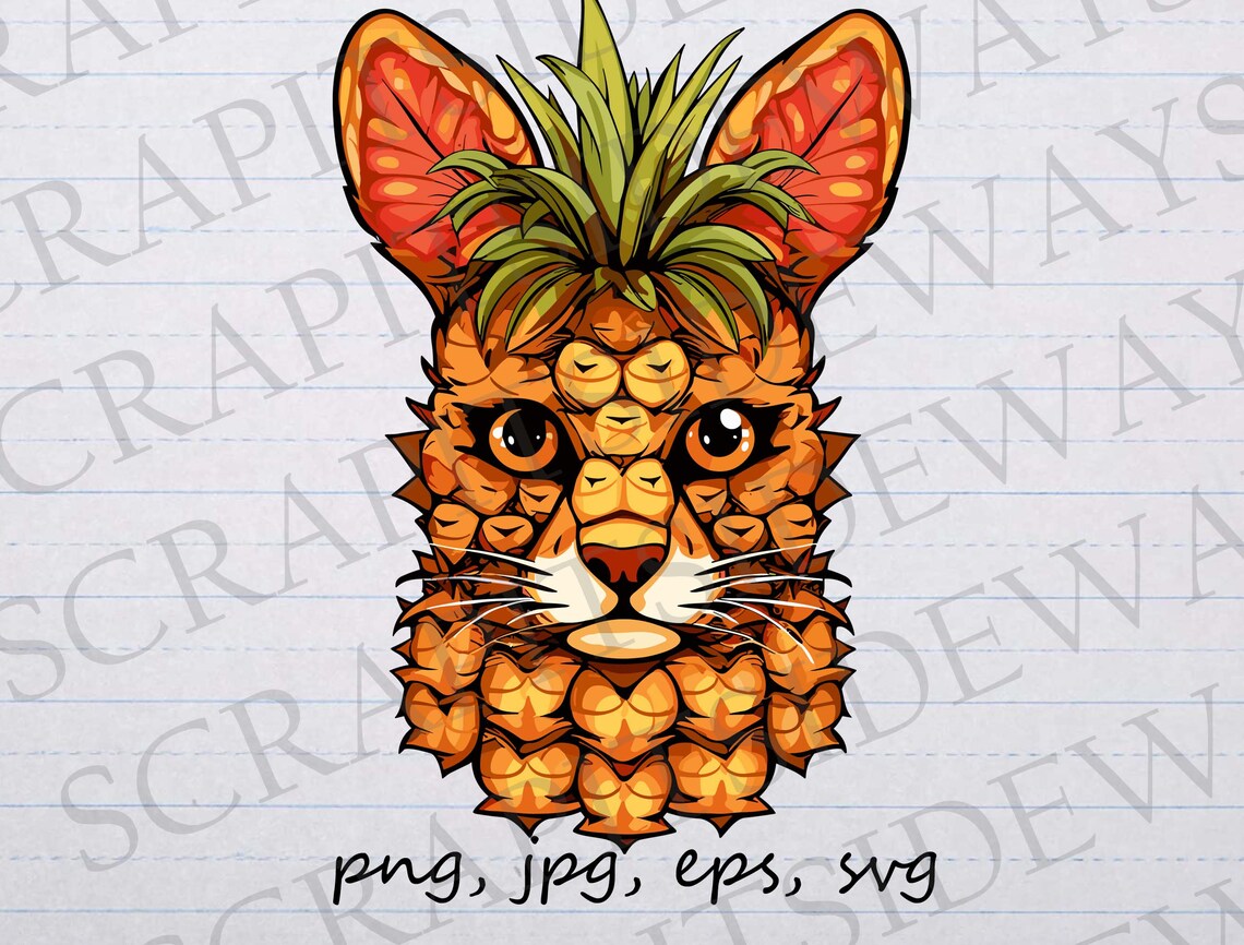 Pineapple Leopard Clip Art Clipart Vector Graphics Svg Png Jpg Eps ...