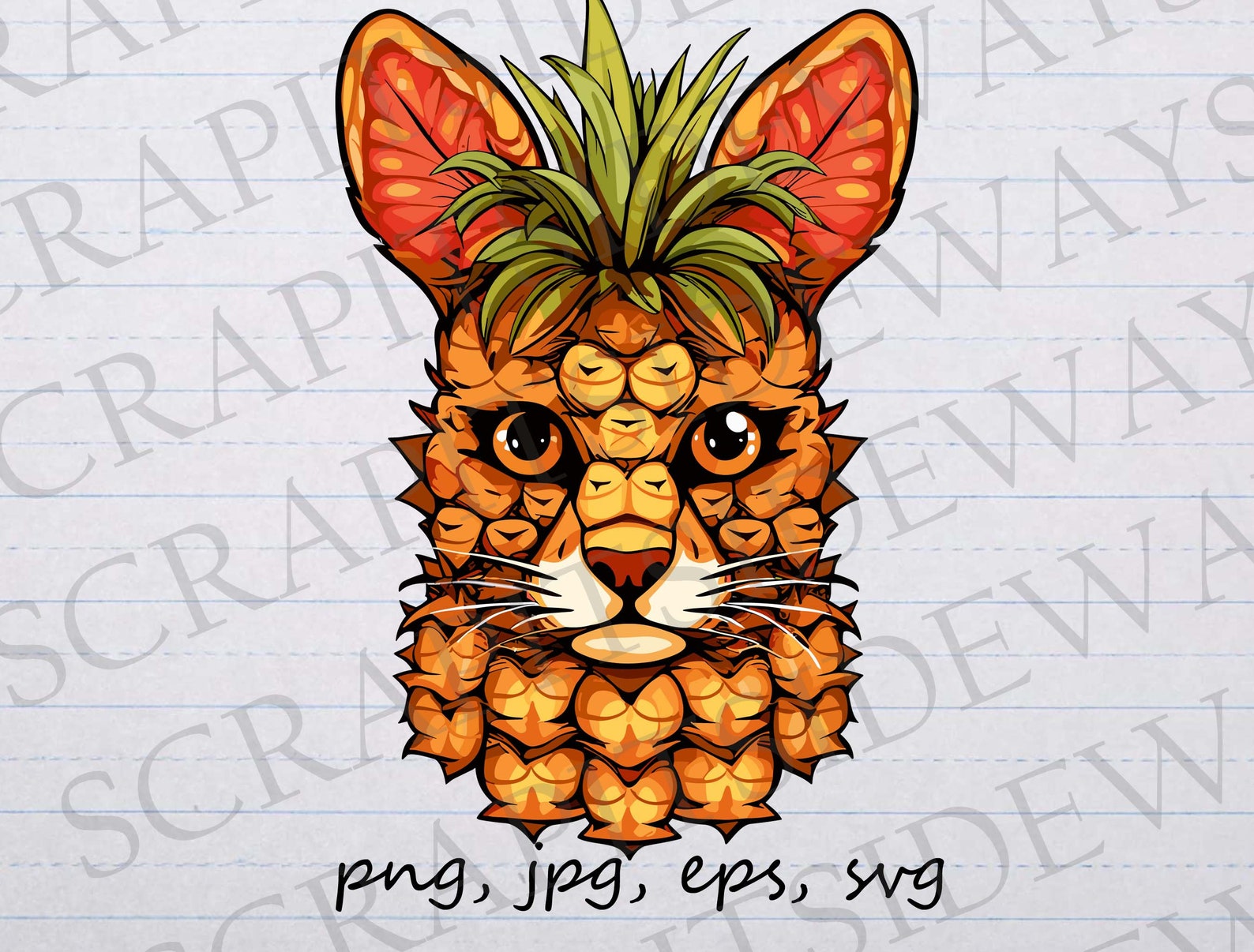 Pineapple Leopard Clip Art Clipart Vector Graphics Svg Png Jpg Eps ...