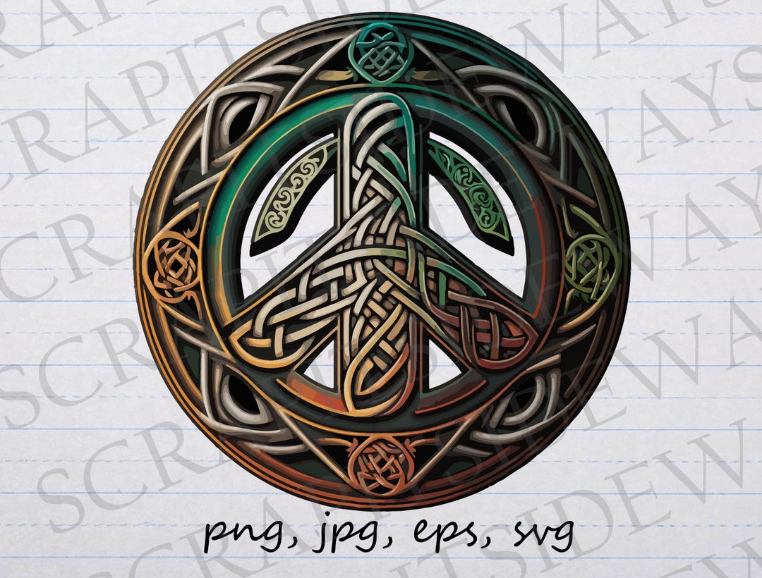 Celtic Peace Symbol Clipart Vector Graphic Svg Png Jpg Eps Peace Sign ...