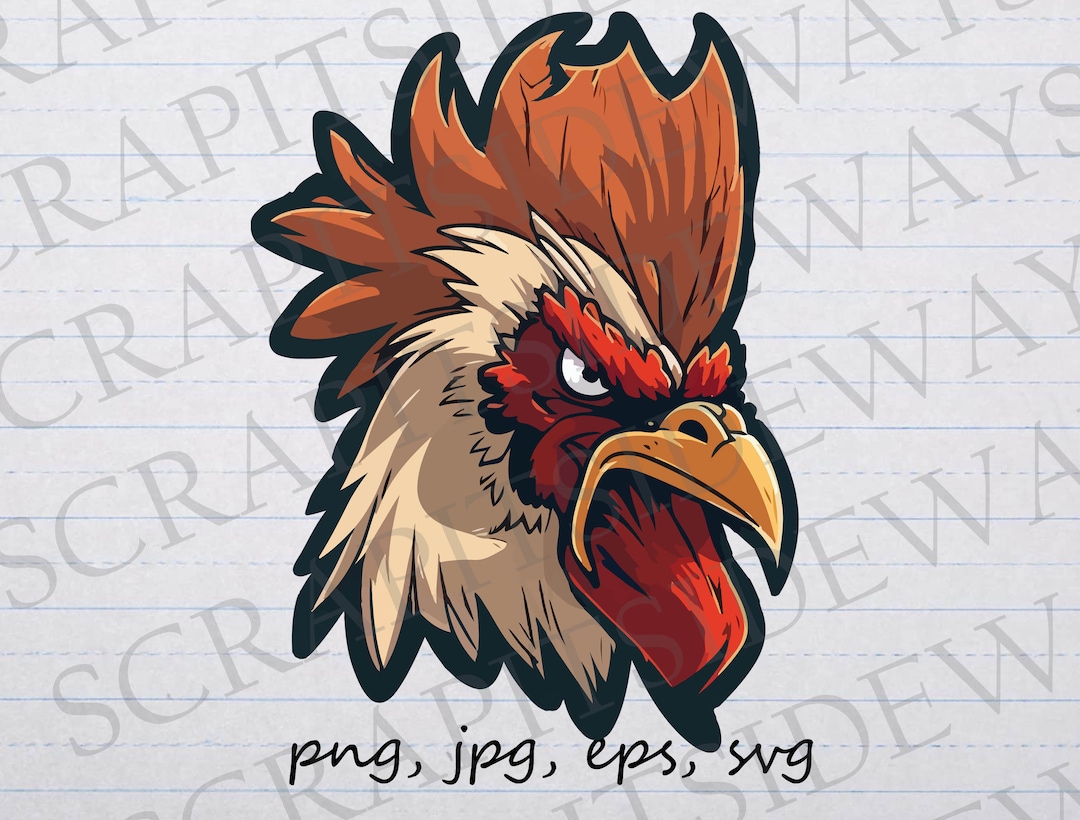 Angry Rooster Clipart Vector Graphic Svg Png Jpg Eps Farm Animal ...