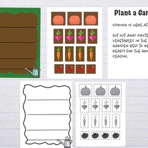 Plant a Garden Kids Printable Craft Instant Download Earth Day Spring ...