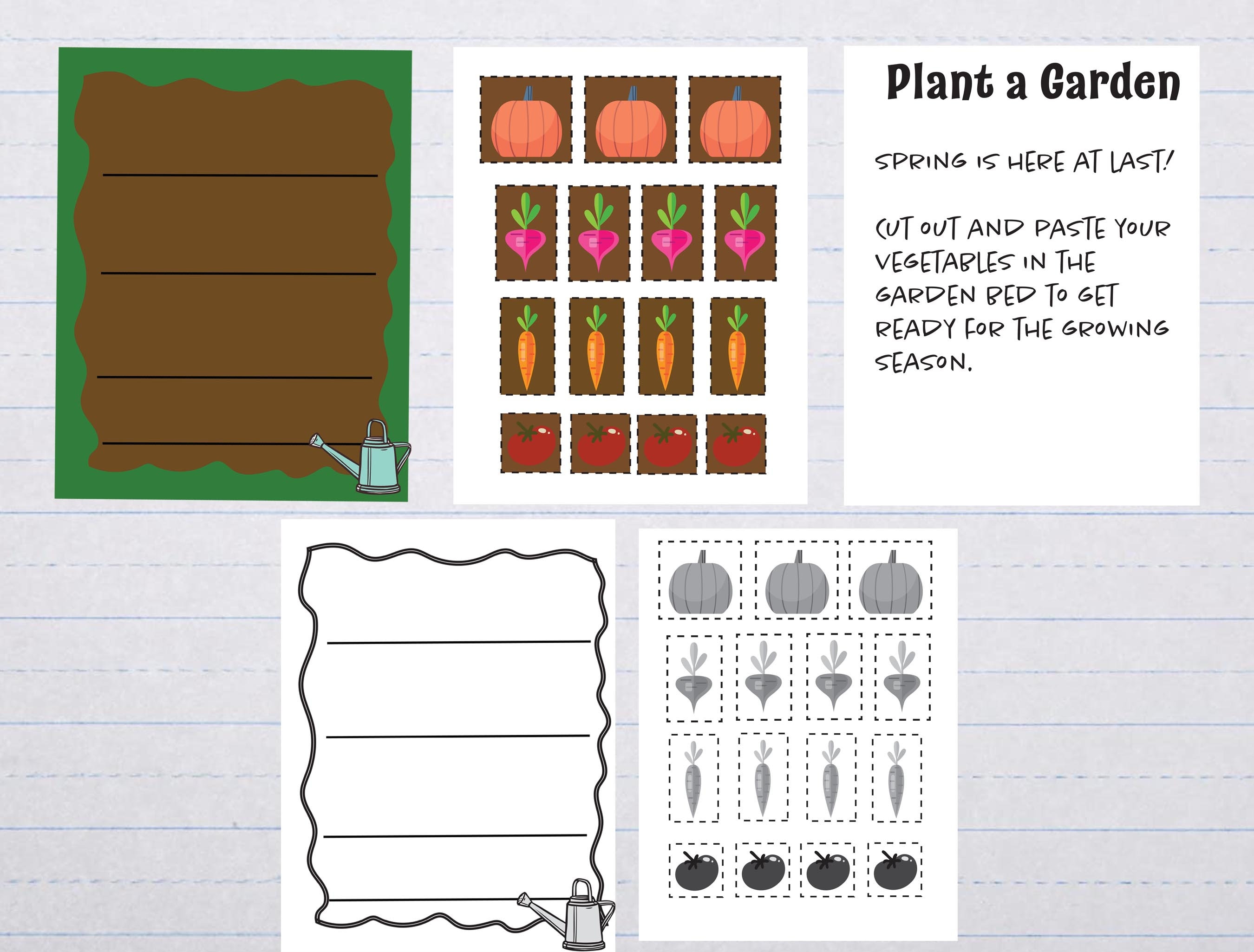 Plant a Garden Kids Printable Craft Instant Download Earth Day - Etsy