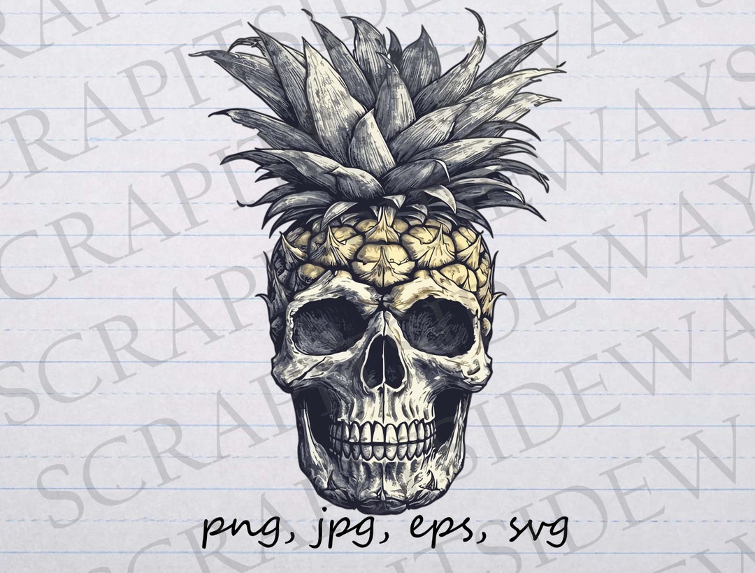 Pineapple Skull 2 Clip Art Clipart Vector Graphics Svg Png Jpg Eps ...