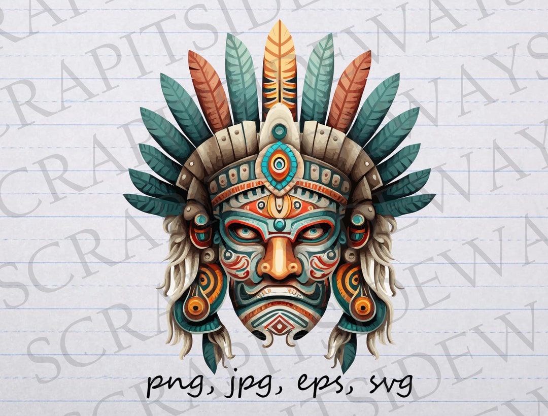Aztec Mask Clipart Vector Graphic Svg Png Jpg Eps Sticker Design T ...