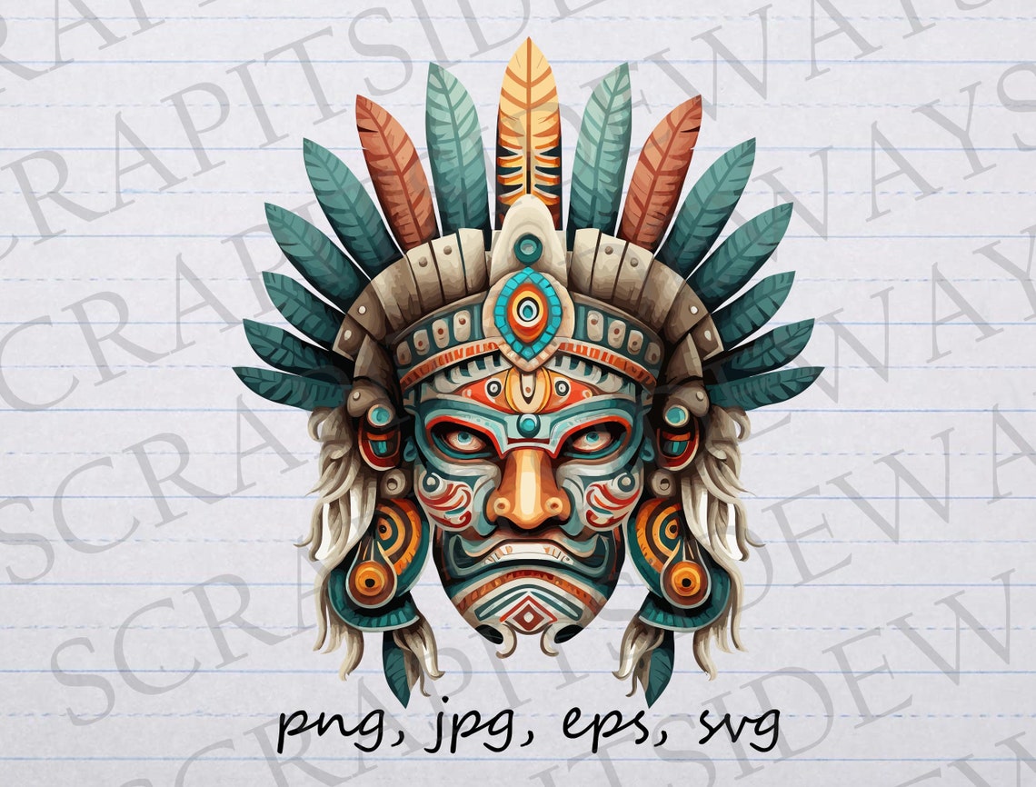 Aztec Mask Clipart Vector Graphic Svg Png Jpg Eps Sticker Design T ...