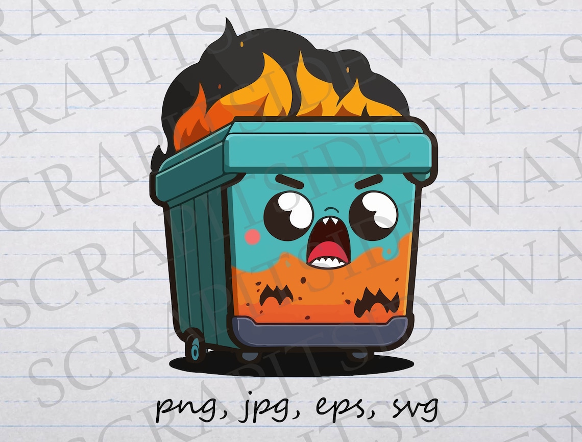 Dumpster Fire Clipart Vector Graphic Svg Png Jpg Eps Cartoon - Etsy
