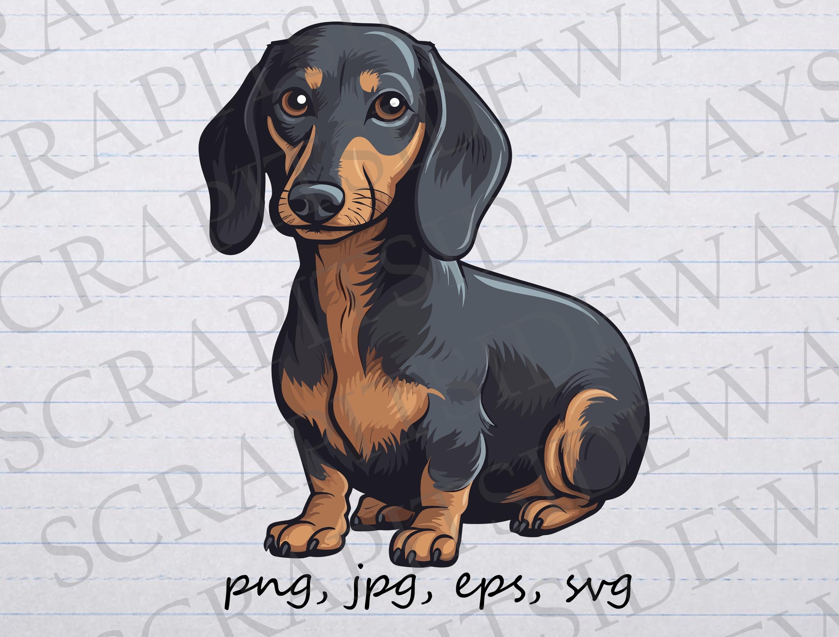 Cute Dachshund Clipart Vector Graphic Svg Png Jpg Eps POD Design Dog ...