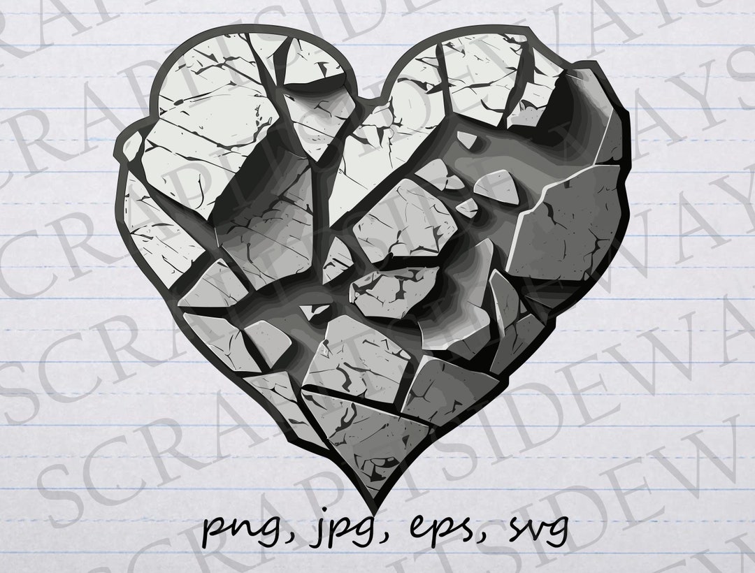 Heart Made of Stone Clipart Vector Graphic Svg Png Jpg Eps Heart of ...