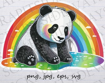 Cute Panda Clipart Set With Watercolor Illustration - Etsy