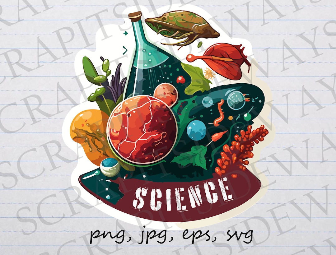 Science Scene Clipart Vector Graphic Svg Png Jpg Eps Beaker Cells ...