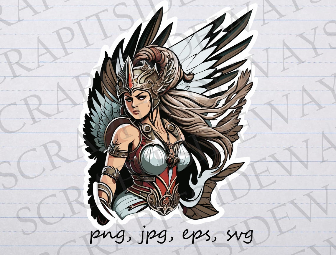 Valkyrie Clipart Vector Graphic Svg Png Jpg Eps T-shirt Design - Etsy ...