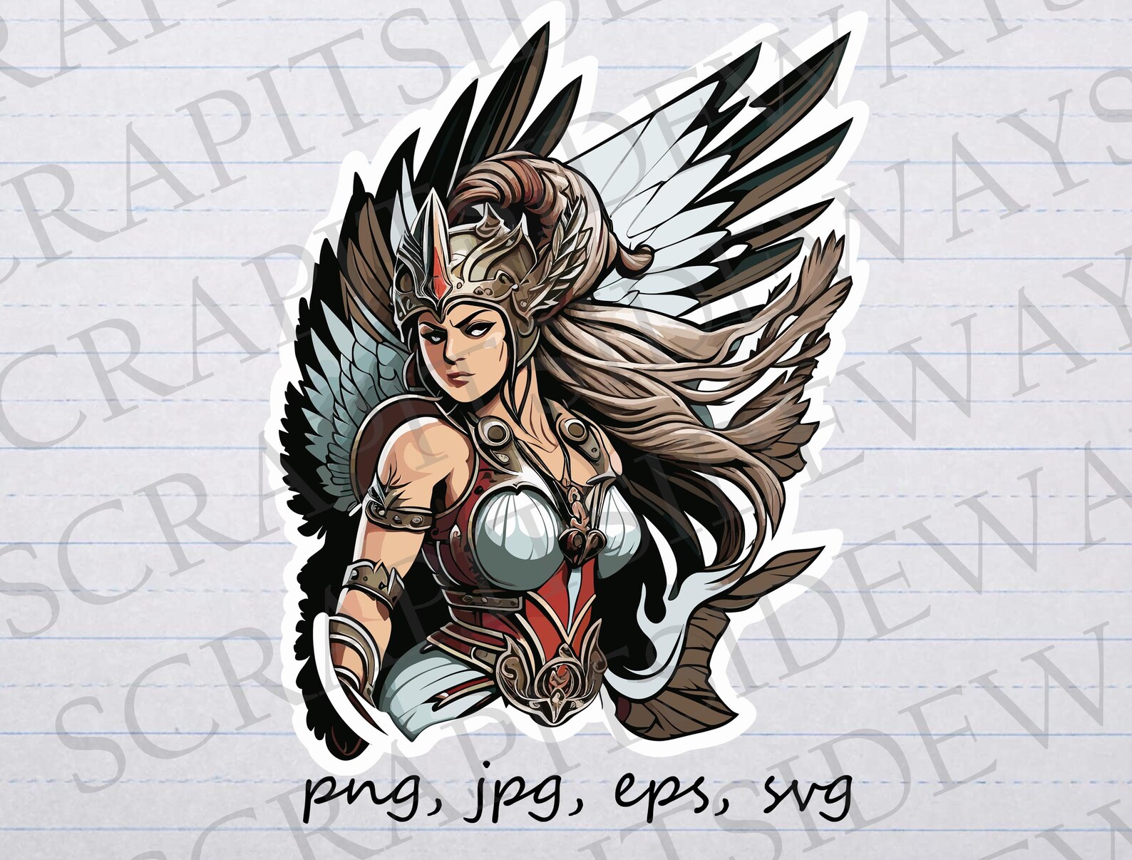 Valkyrie Clipart Vector Graphic Svg Png Jpg Eps T-shirt Design Sticker ...