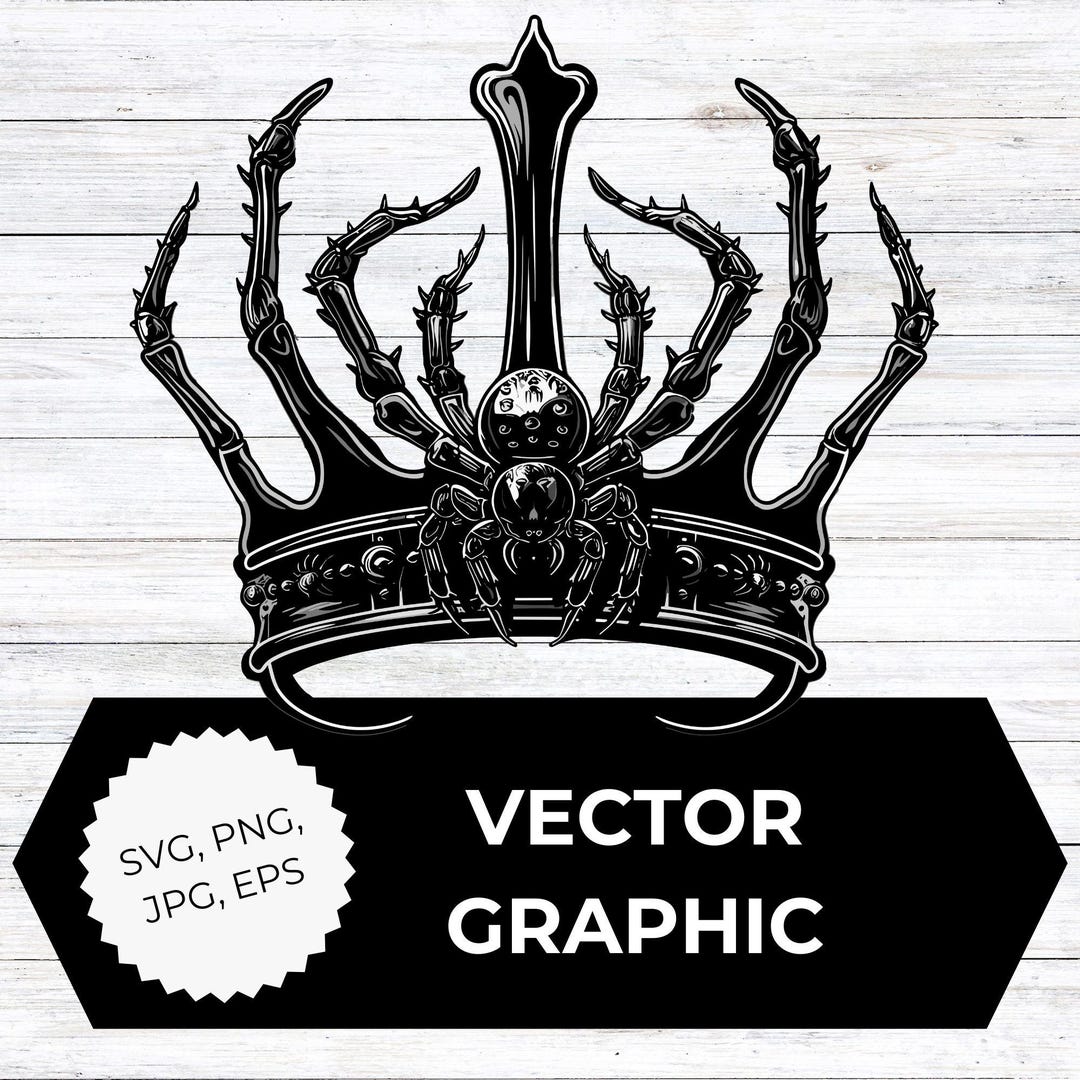 Gothic Spider Crown Clipart PNG | Dark Gothic Halloween Crown Digital ...
