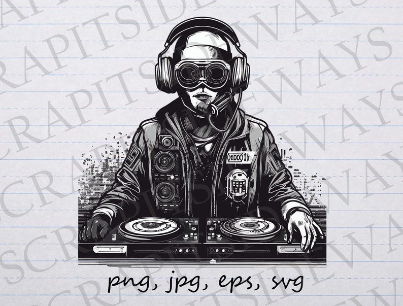 Futuristic DJ Clipart Vector Graphic Svg Png Jpg Eps Headphones ...