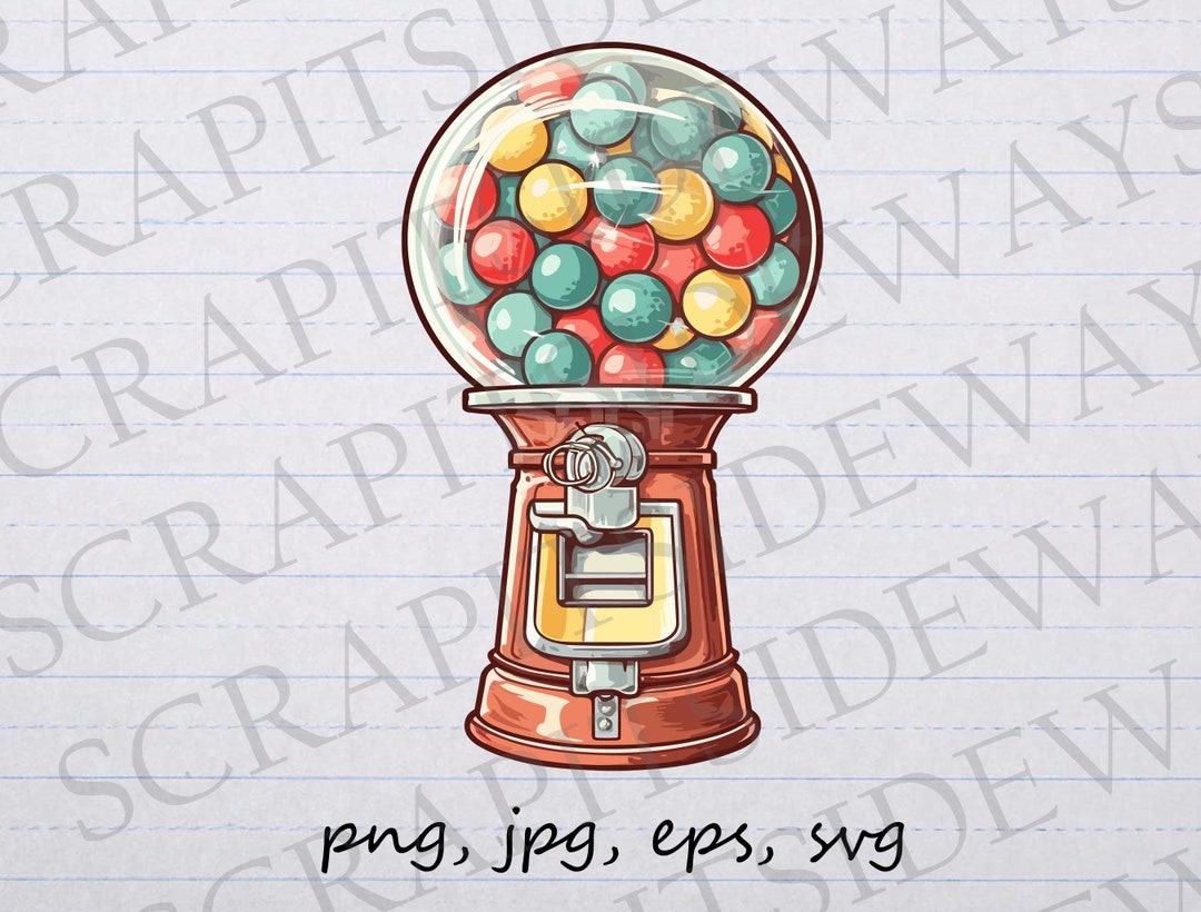 Gumball Machine Clipart Vector Graphic Svg Png Jpg Eps, Birthday ...