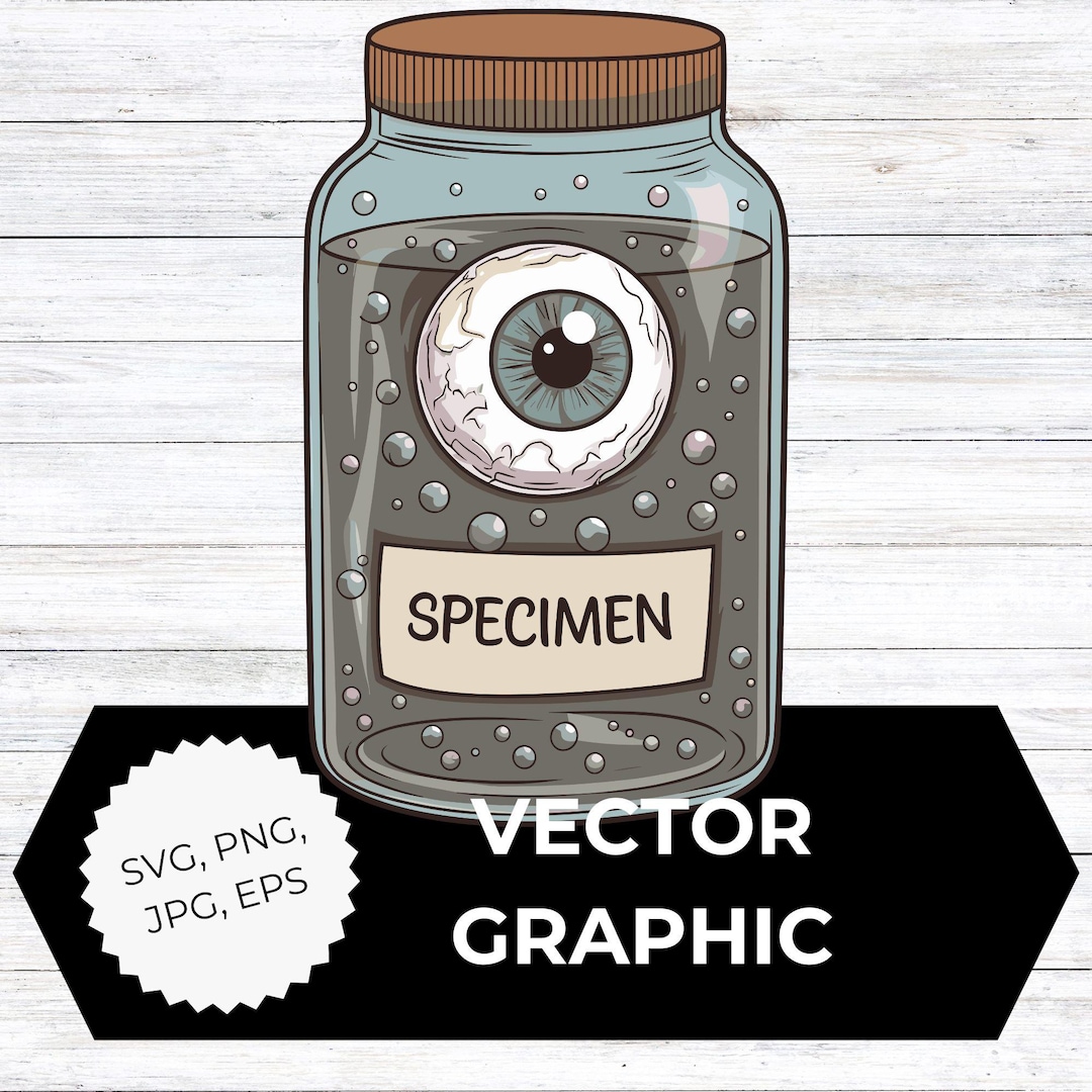 Creepy Eye in Jar Clipart | Spooky Specimen SVG PNG Eps Jpg | Horror ...