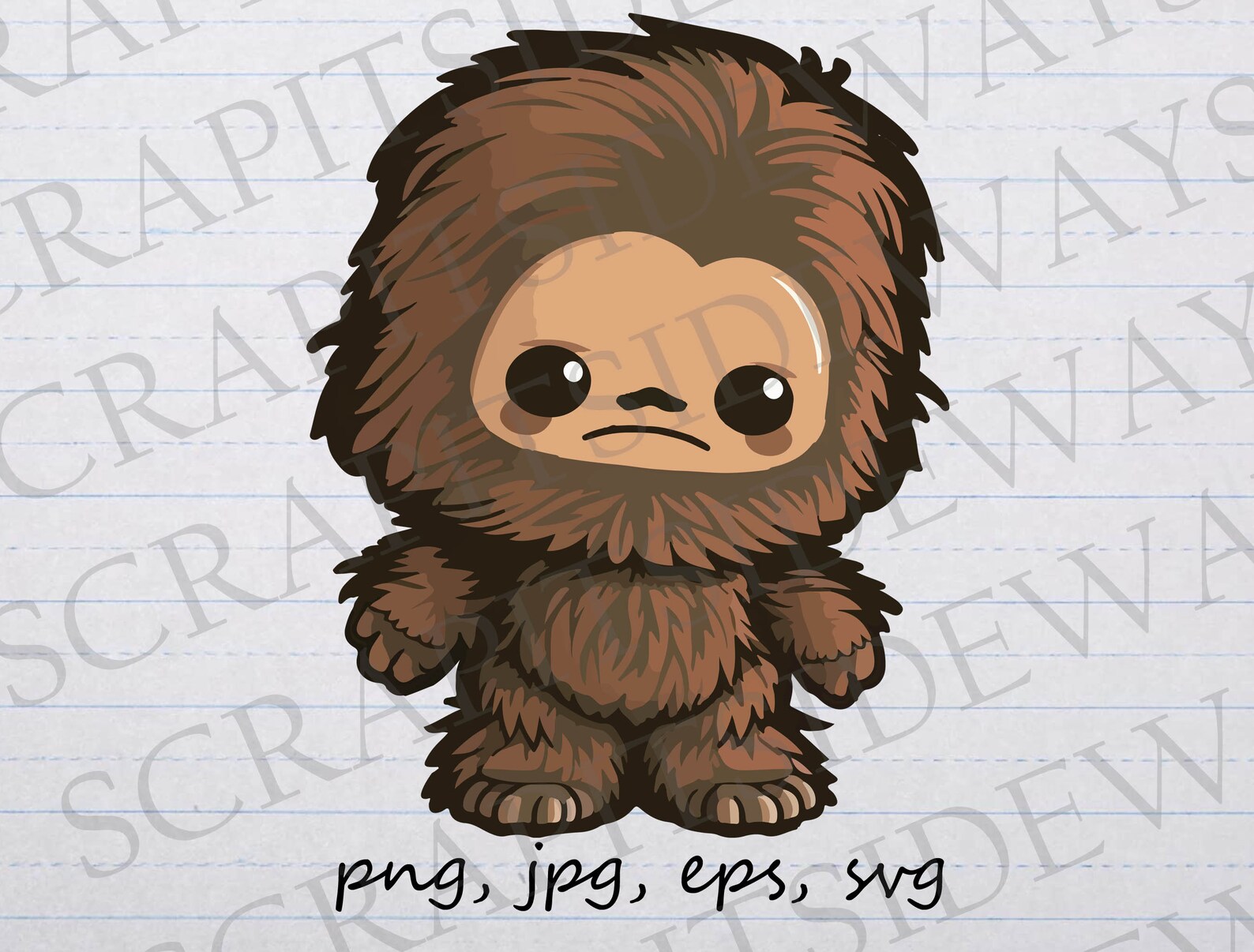 Cute Baby Sasquatch Clipart Vector Graphic Svg Png Jpg Eps Big - Etsy