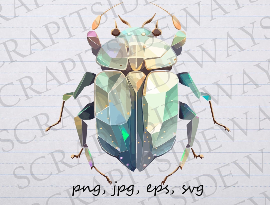 Gemstone Beetle Clipart Vector Graphic Svg Png Jpg Eps Crystal Bettle ...