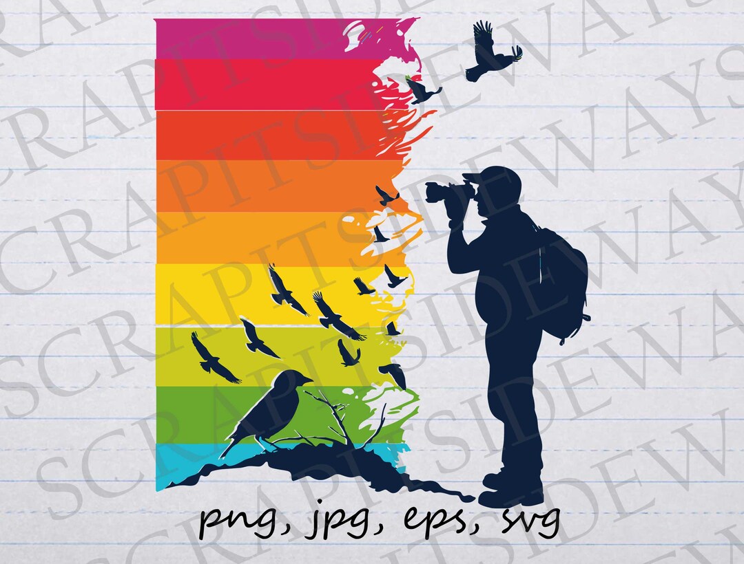 Rainbow Bird Watching Clip Art Clipart Vector Graphic Svg Png Jpg Eps ...