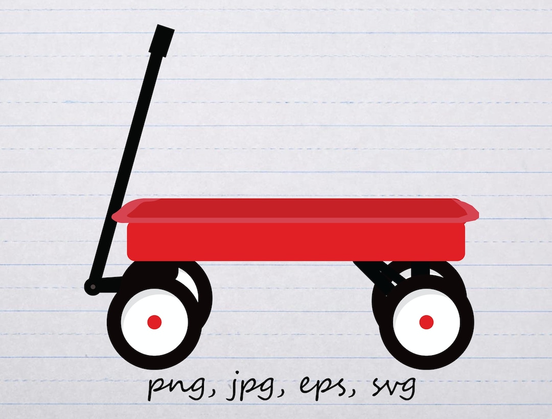 Red Wagon Clipart Vector Graphic Svg Png Jpg Eps Birthday Christmas ...