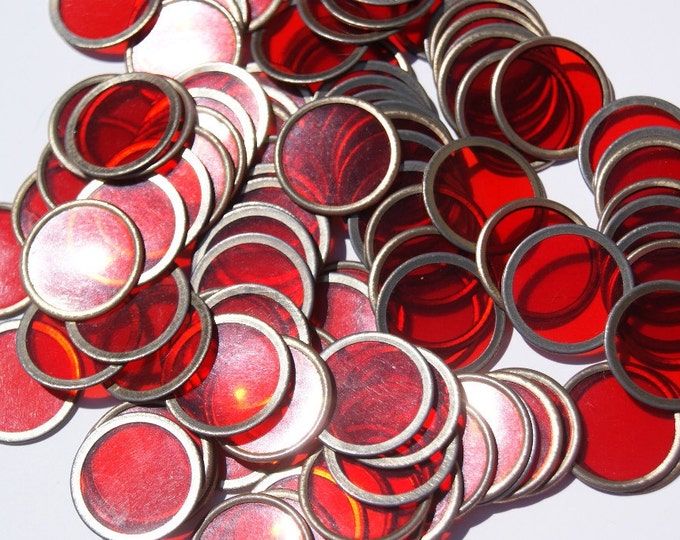 100 Vintage Red Bingo Chips Markers Plastic With Metal Edge - Etsy