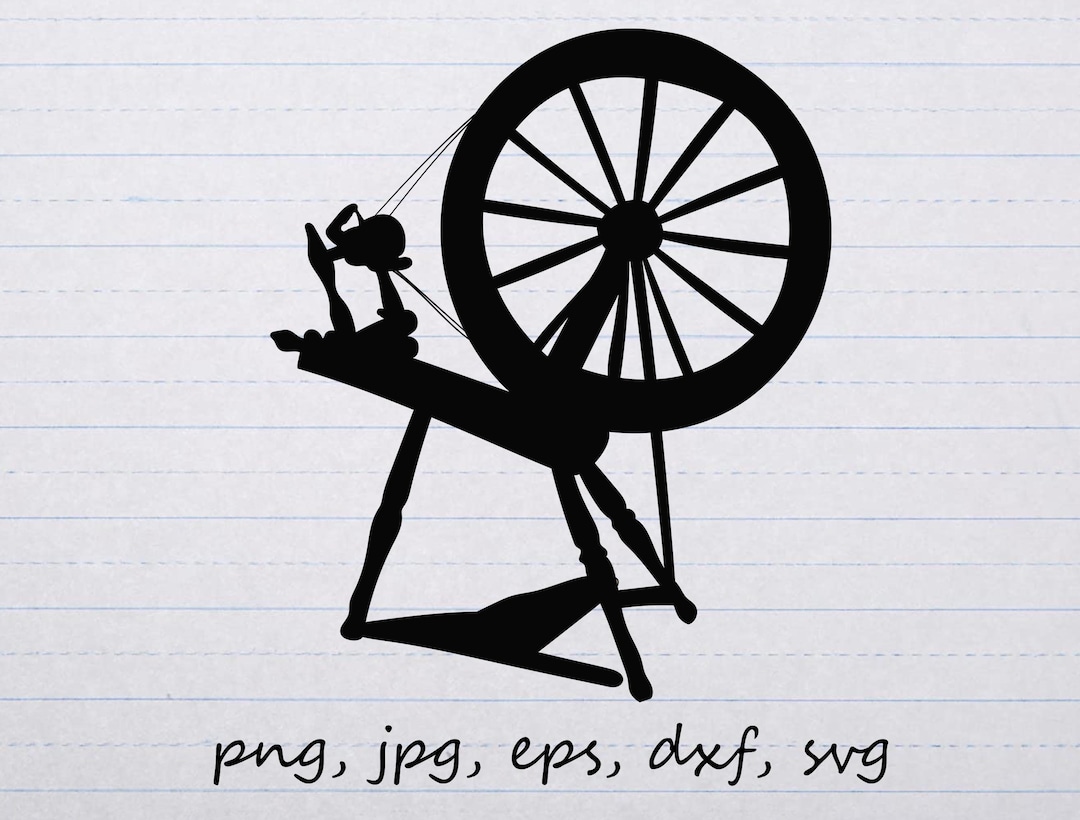 Spinning Wheel Silhouette Clipart Vector Graphic Digital Stamp Svg Png ...