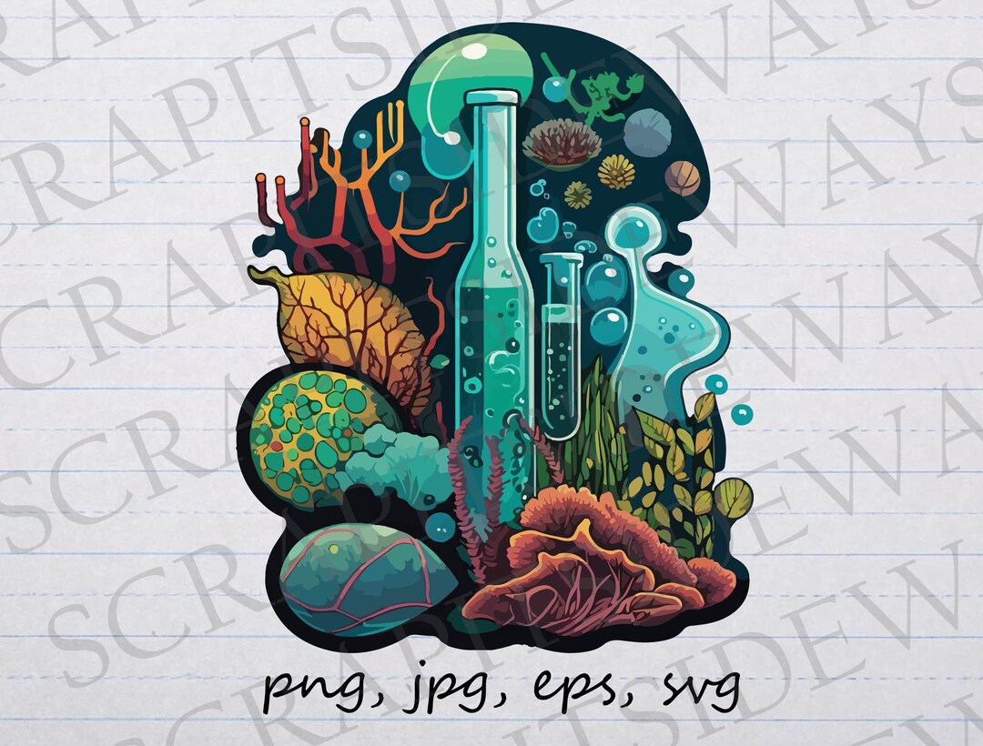 Biology Scene Clipart Vector Graphic Svg Png Jpg Eps Cells Plants ...