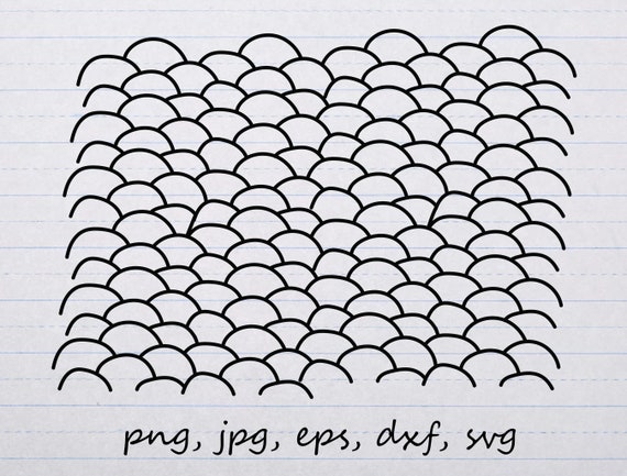 Mermaid Scales Fish Dinosaur Dragon Silhouette Outline Clipart | Etsy
