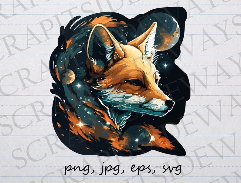 Space Fox Clipart Vector Graphic Svg Png Jpg Eps Galaxy - Etsy Canada