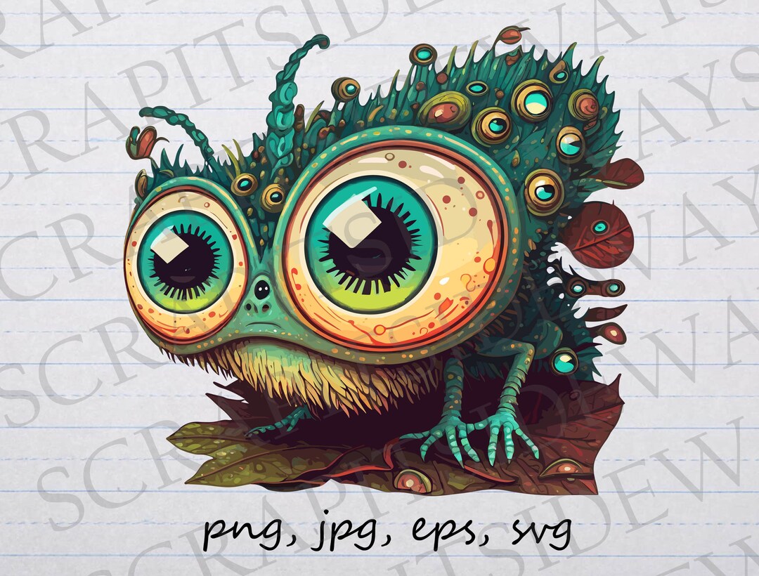 Eyeball Creature Clipart Vector Graphic Svg Png Jpg Eps Fantasy Monster ...