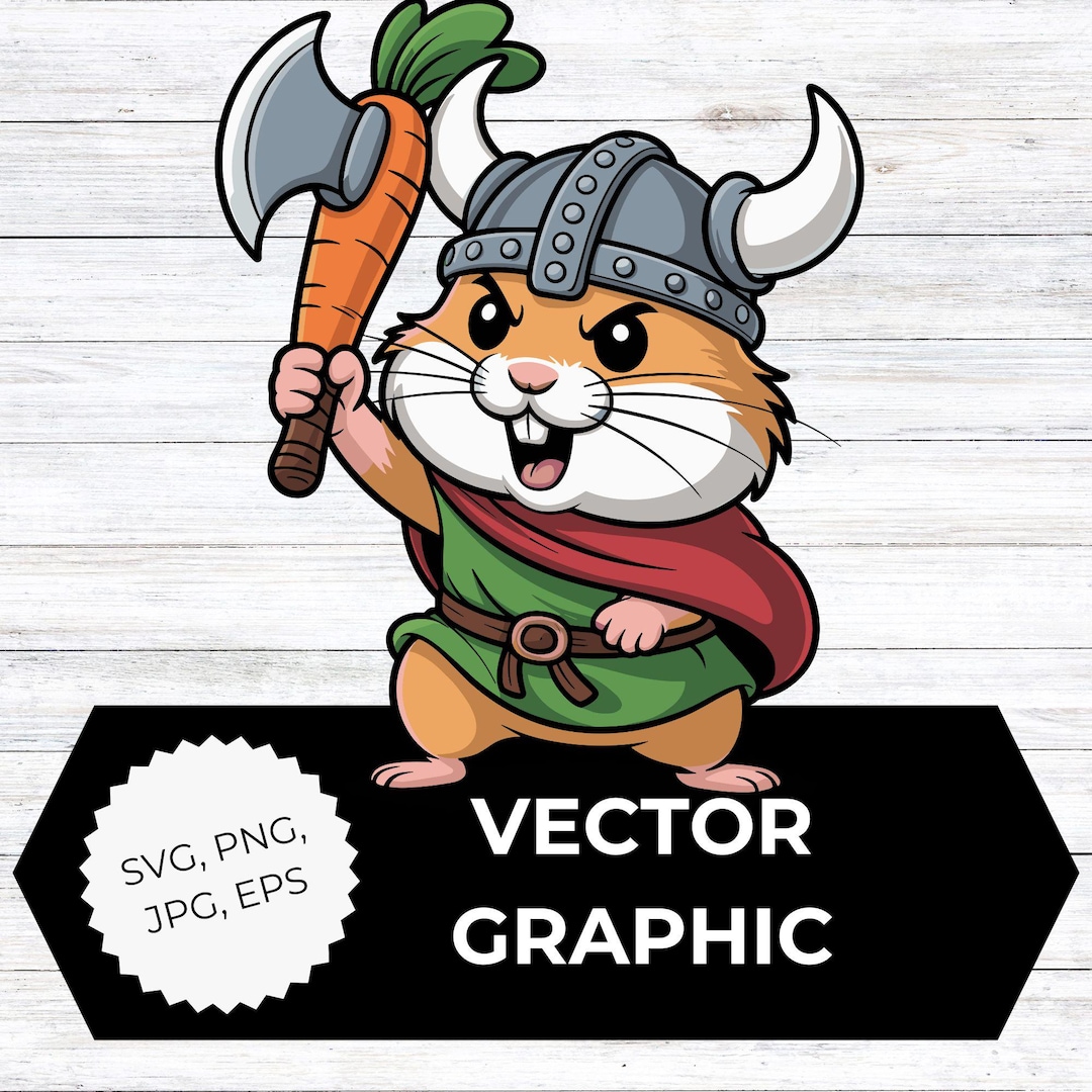 Viking Rabbit Clipart | Bunny Warrior With Carrot Axe SVG, PNG, Eps ...